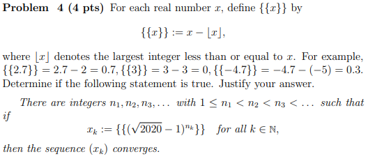 Solved Problem 4 (4 pts) For each real number 1, define | Chegg.com