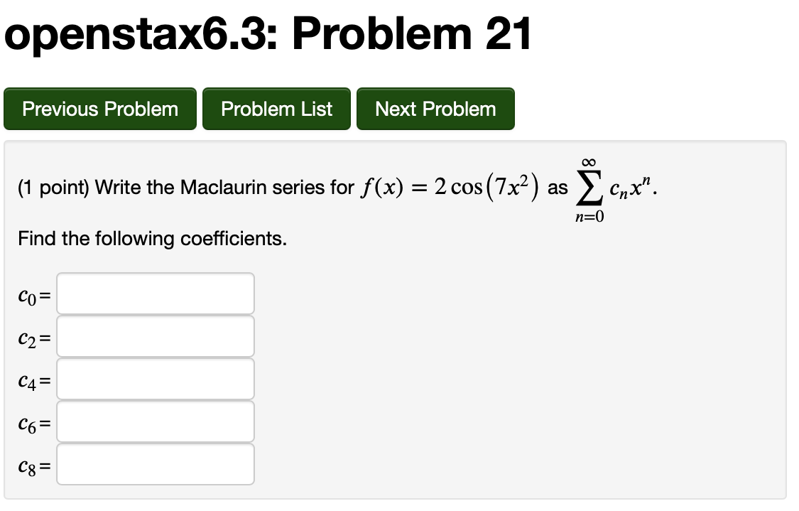 Solved openstax6.3: Problem 21 Previous Problem Problem List | Chegg.com