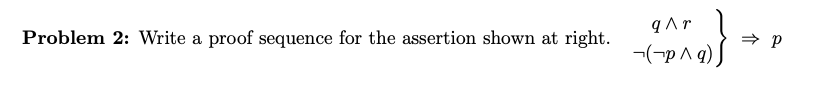 Solved Problem 2: Write a proof sequence for the assertion | Chegg.com