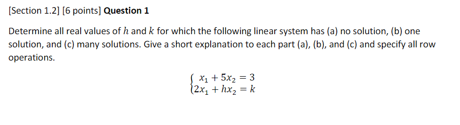 Solved [Section 1.2] [6 points] Question 1 Determine all | Chegg.com