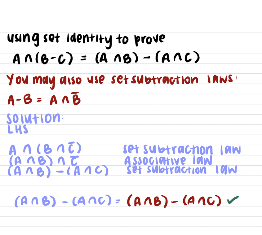 Solved Is this correct? Because using set subtraction, | Chegg.com