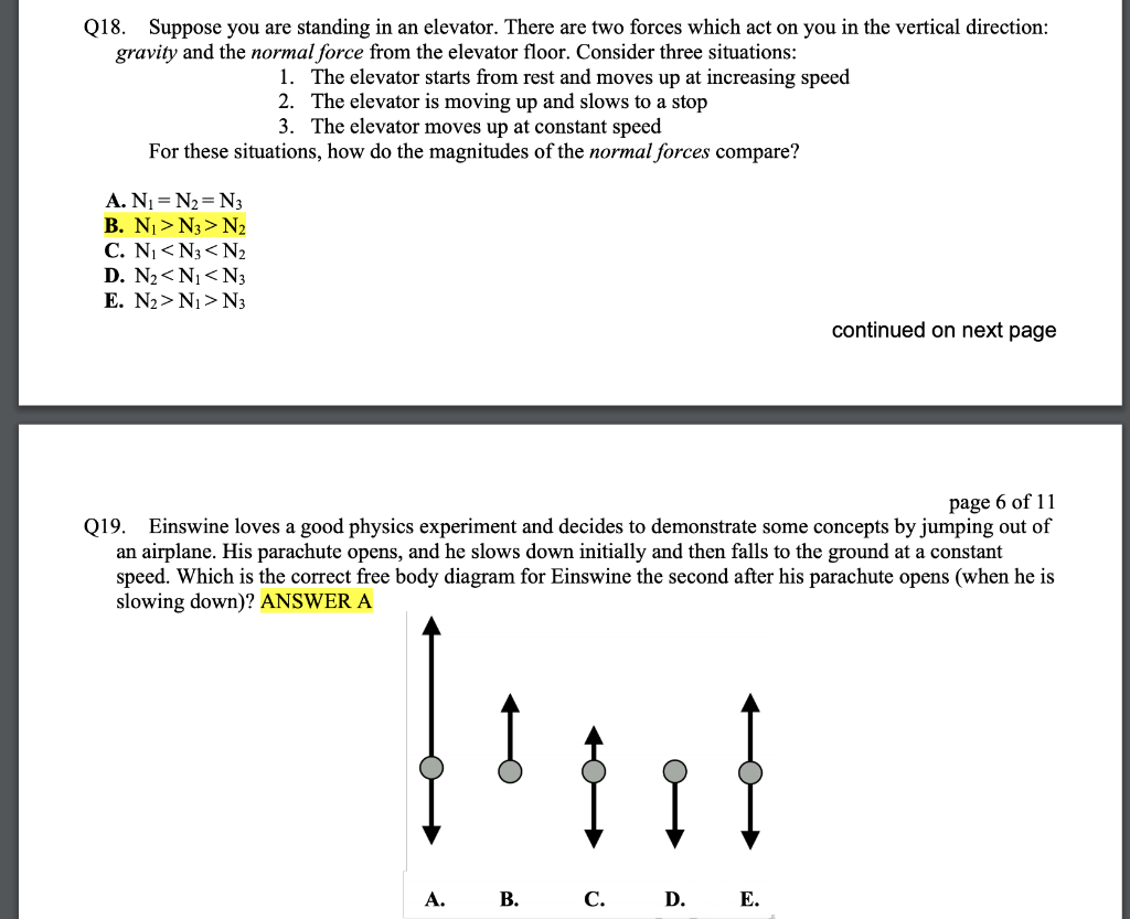 Solved Q18. Suppose you are standing in an elevator. There | Chegg.com