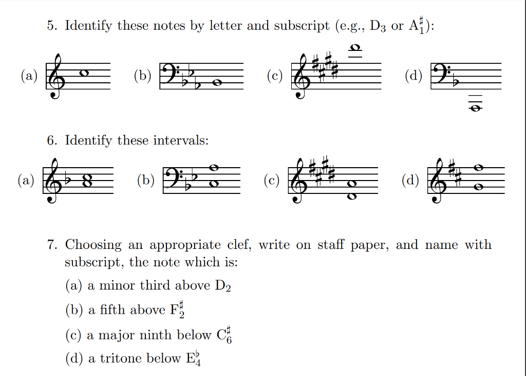 5. Identify these notes by letter and subscript | Chegg.com
