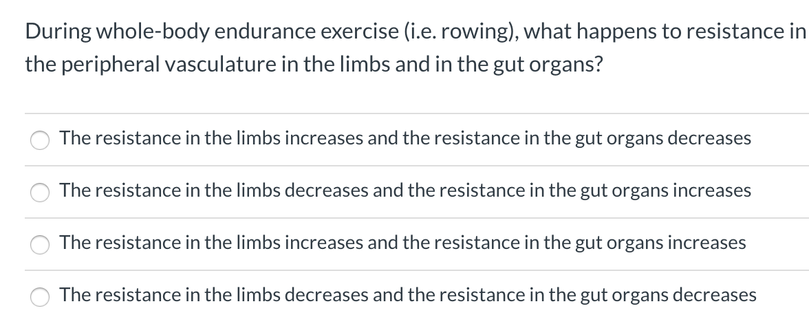 Solved During whole-body endurance exercise (i.e. rowing), | Chegg.com