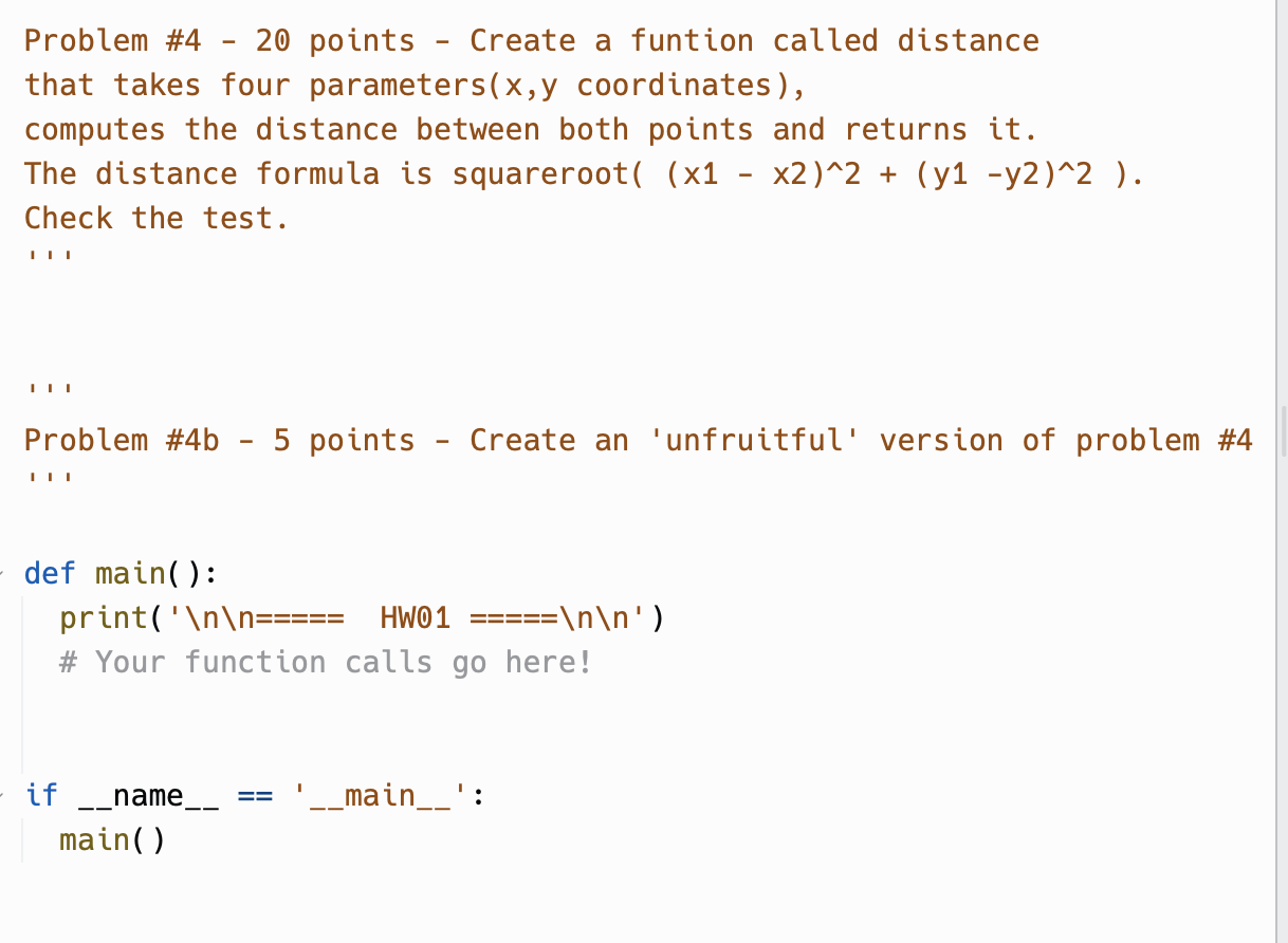 Solved Problem \#4 - 20 points - Create a funtion called | Chegg.com
