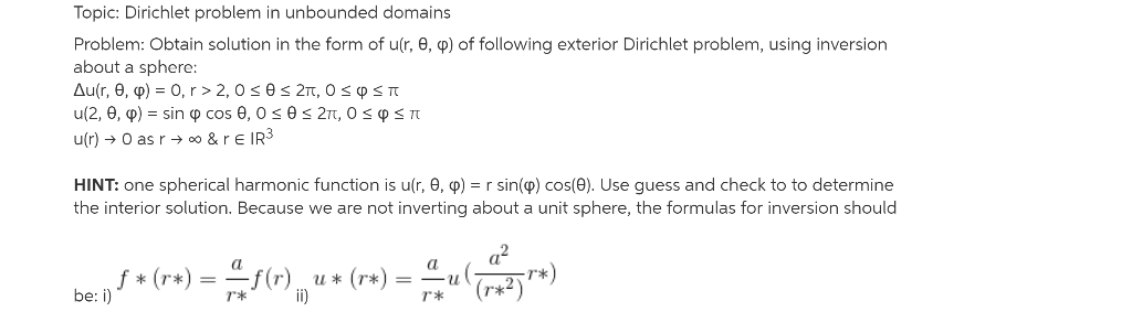 Topic: Dirichlet problem in unbounded domains | Chegg.com