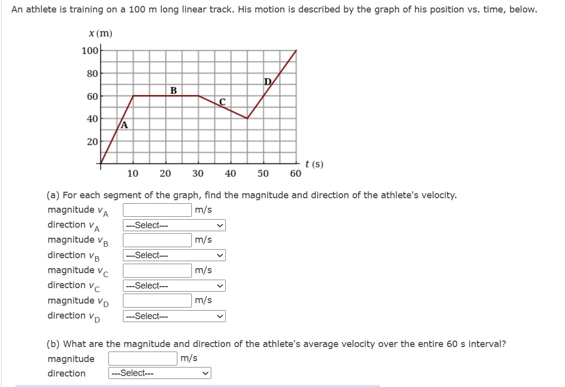 Solved (a) For each segment of the graph, find the magnitude | Chegg.com