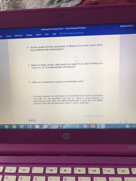 Solved Stephanie M lab014exp001 (Protected View) - Word | Chegg.com