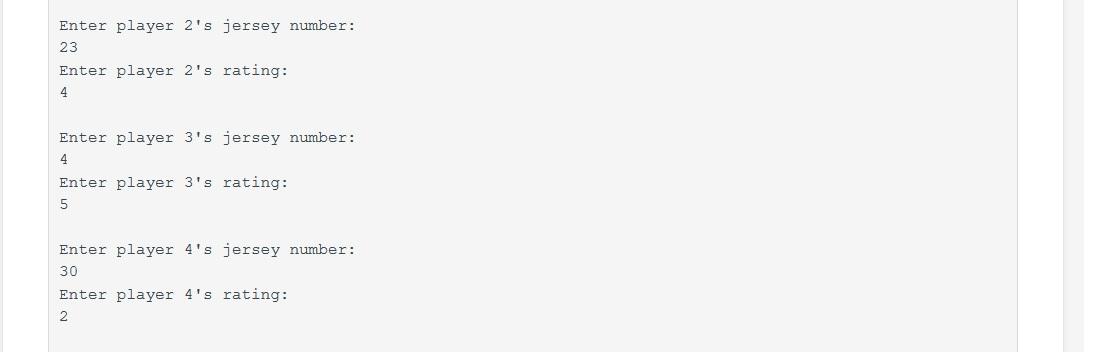 Solved 8.14 LAB*: Program: Soccer team roster This program | Chegg.com