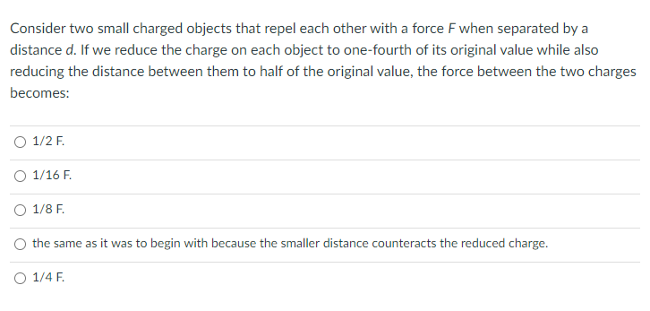 Solved Consider two small charged objects that repel each | Chegg.com