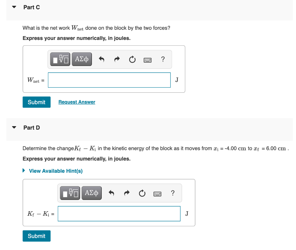 Solved What is the net work Wnet done on the block by the | Chegg.com