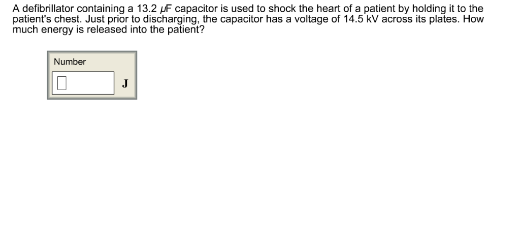Solved A defibrillator containing a 13.2 μF capacitor is | Chegg.com