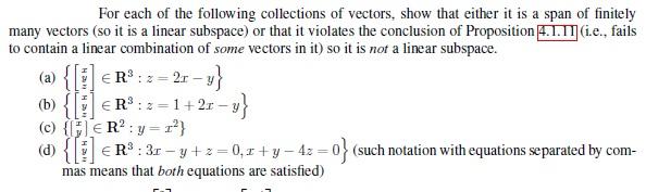 Solved -Y For each of the following collections of vectors, | Chegg.com