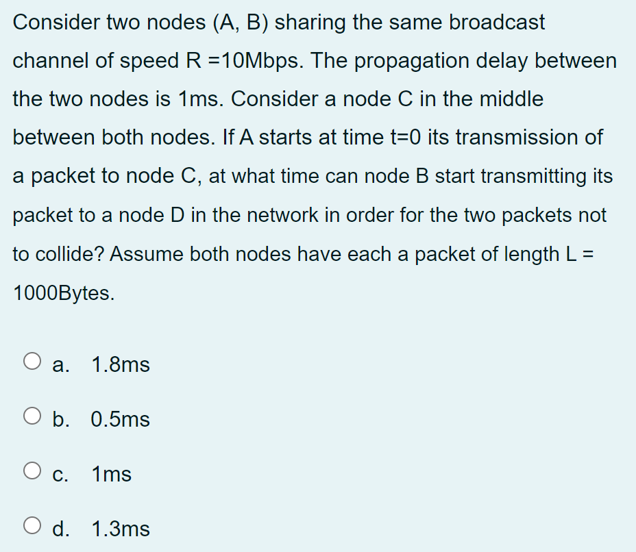 Solved Consider two nodes (A, B) sharing the same broadcast | Chegg.com