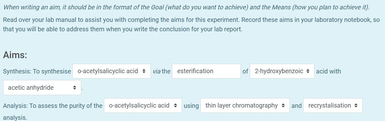 Solved When writing an aim, it should be in the format of | Chegg.com