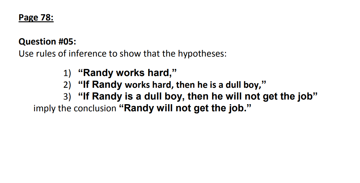 Solved Question \#05: Use rules of inference to show that | Chegg.com
