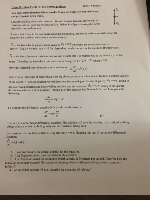 Solved (up to 10 points) You can sketch direction field | Chegg.com