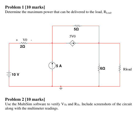 Solved Problem 1 [10 ﻿marks]Determine the maximum power that | Chegg.com