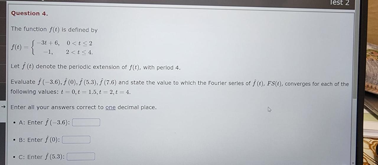 The function f(t) is defined by f(t)={−3t+6,−1,0 | Chegg.com