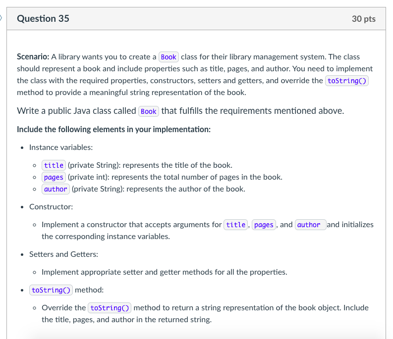 Solved Scenario: A library wants you to create a class for | Chegg.com