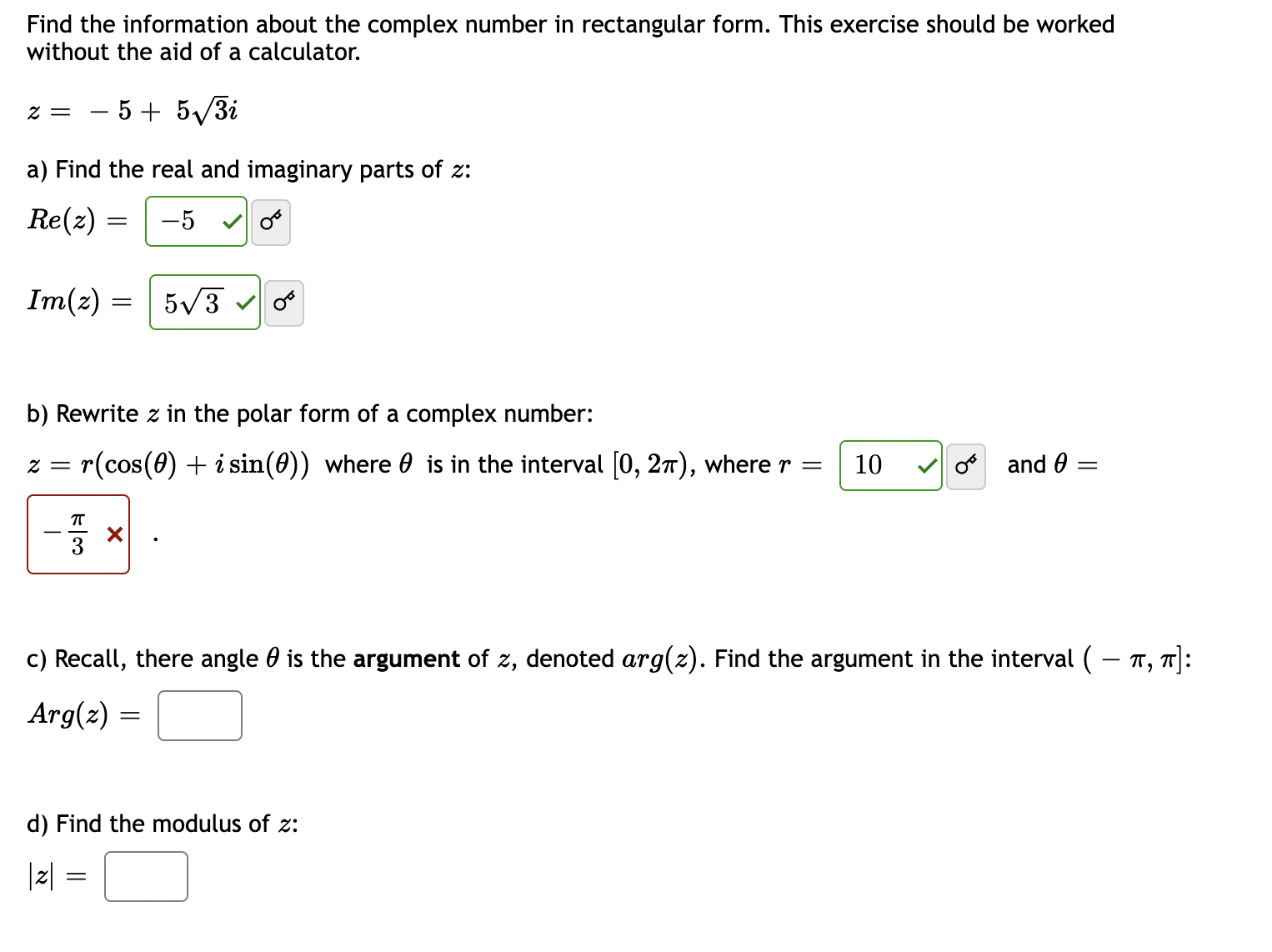 Solved Find the information about the complex number in | Chegg.com