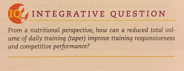 Solved INTEGRATIVE QUESTION In what ways might nutritional | Chegg.com