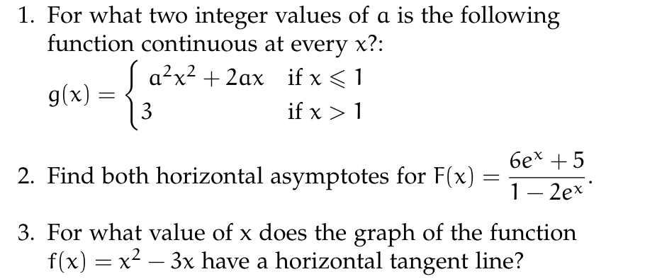 Solved 1. For what two integer values of a is the following | Chegg.com