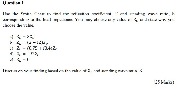 Solved Use the Smith Chart to find the reflection | Chegg.com