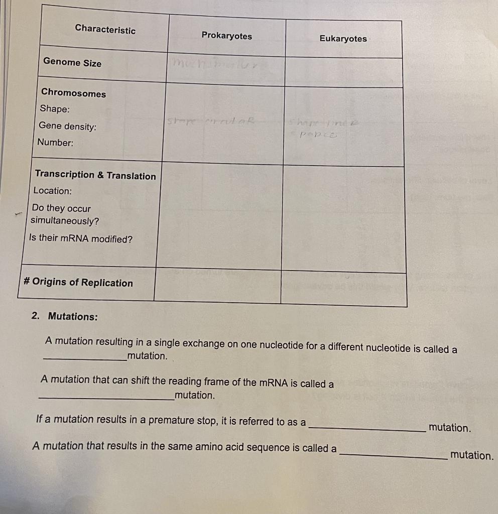 Solved 2. Mutations: A mutation resulting in a single | Chegg.com