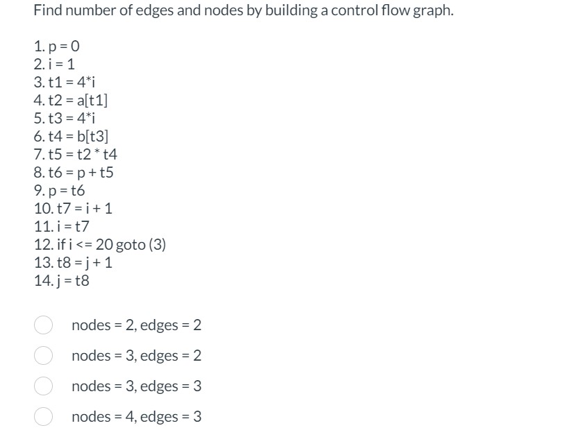 Solved Find number of edges and nodes by building a control | Chegg.com