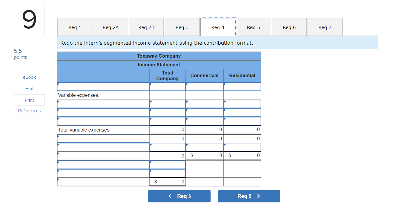 Solved Redo the intern's segmented income statement using | Chegg.com