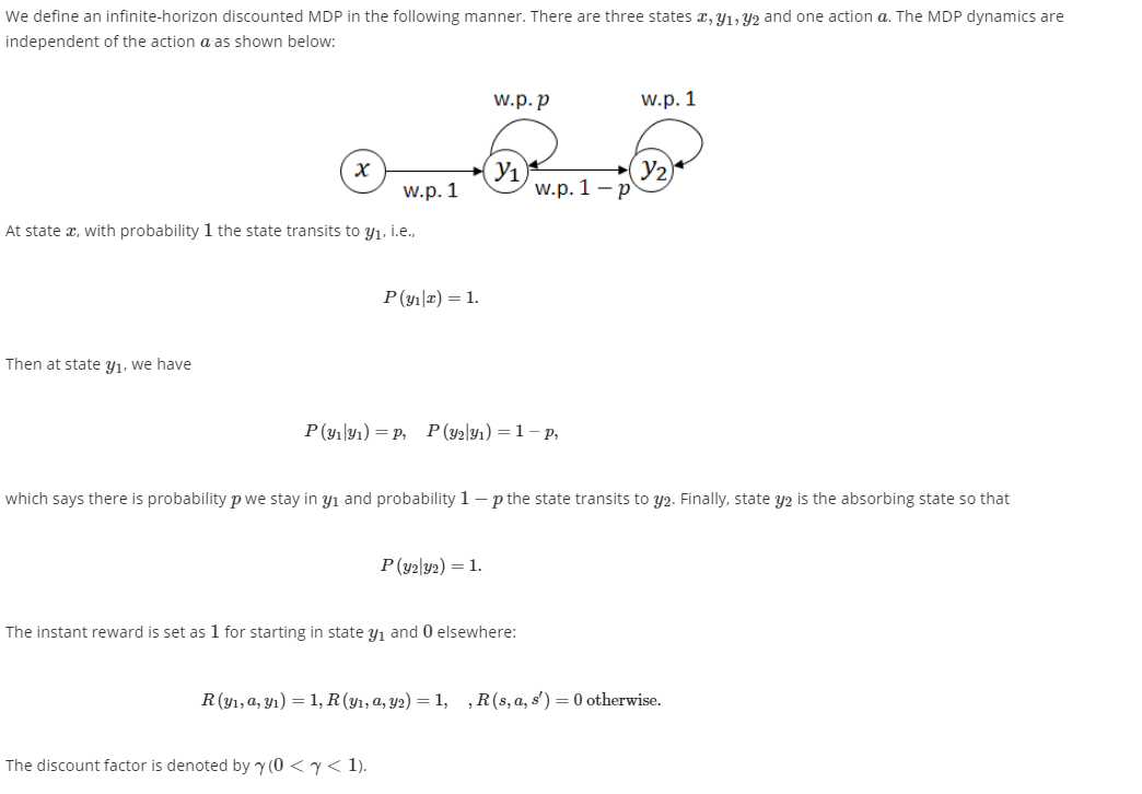 Solved We define an infinite-horizon discounted MDP in the | Chegg.com