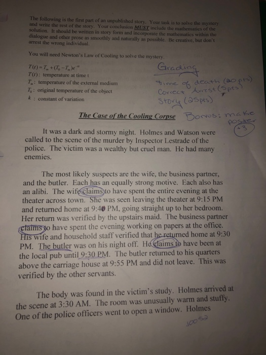 Solved The Following Is The First Part Of An Unpublished Chegg