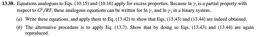 Solved 13.38. Equations analogous to Eqs. (10.15) and | Chegg.com