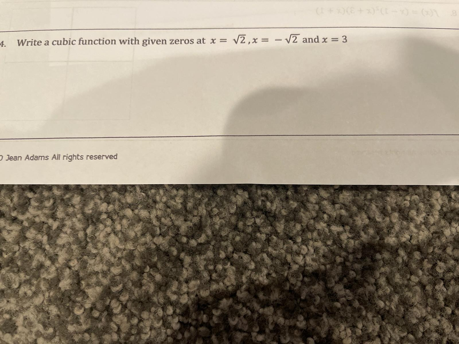 Solved Write a cubic function with given zeros at x=22,x=-22 | Chegg.com