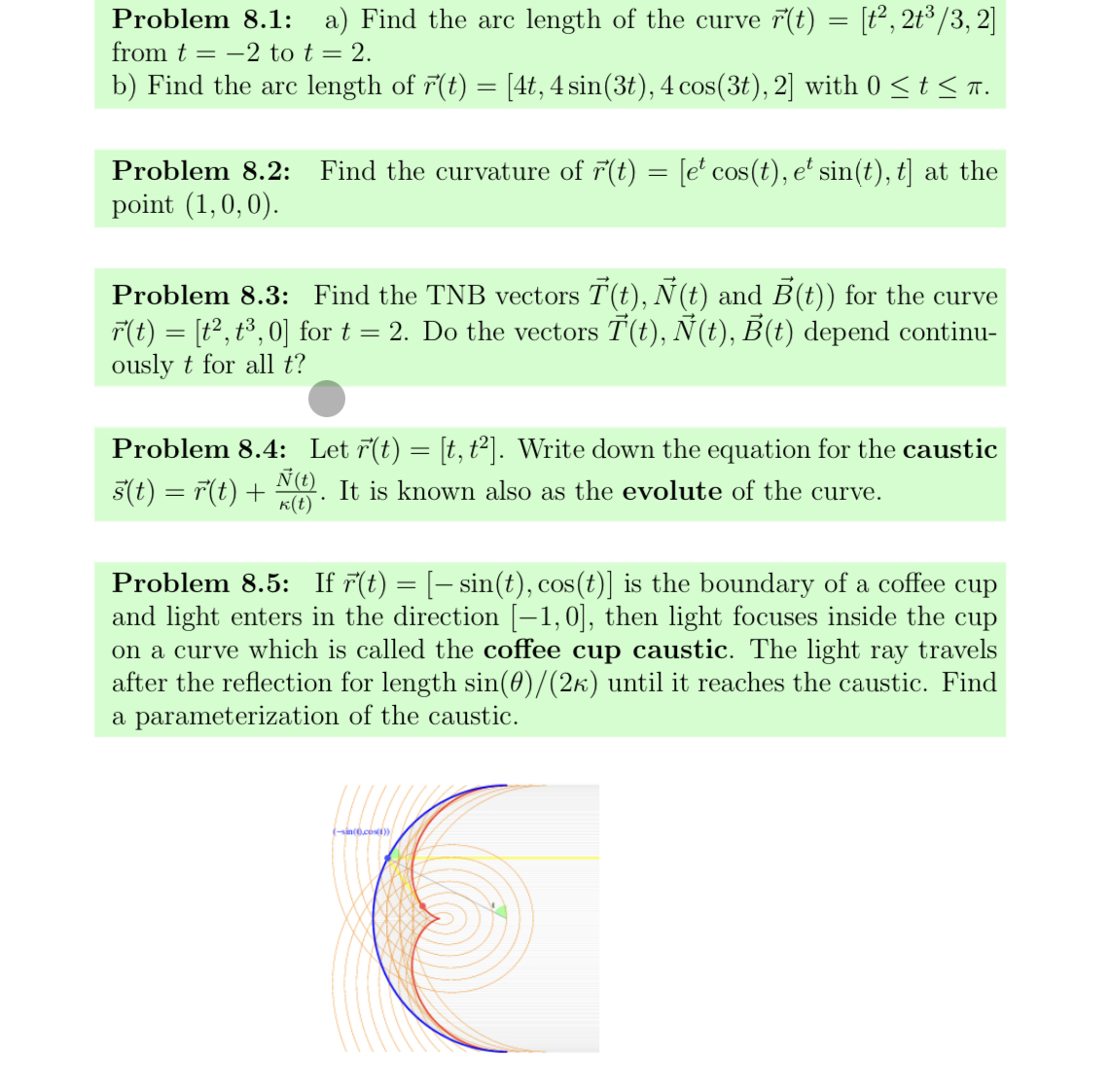 Solved Problem 8.1: a) Find the arc length of the curve | Chegg.com