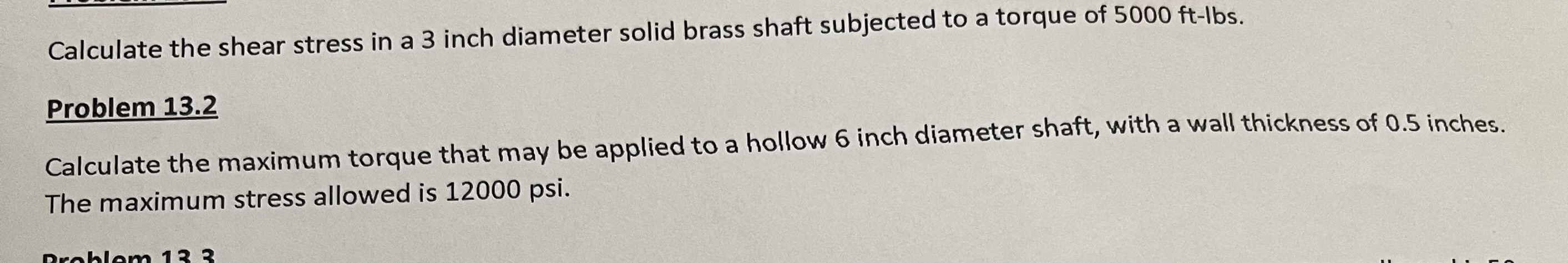 Solved Problem 13.2Calculate the maximum torque that may be | Chegg.com