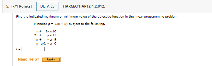 Solved Find the indicated maximum or minimum value of the | Chegg.com