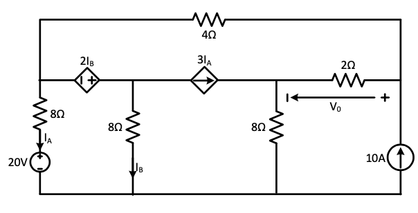 Solved Calculate the voltage V0 in the following circuit | Chegg.com