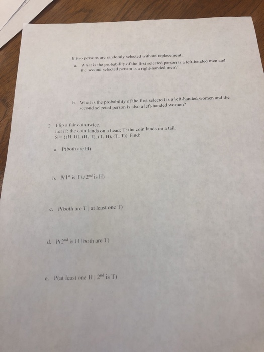 Solved If two persons are randomly selected without | Chegg.com