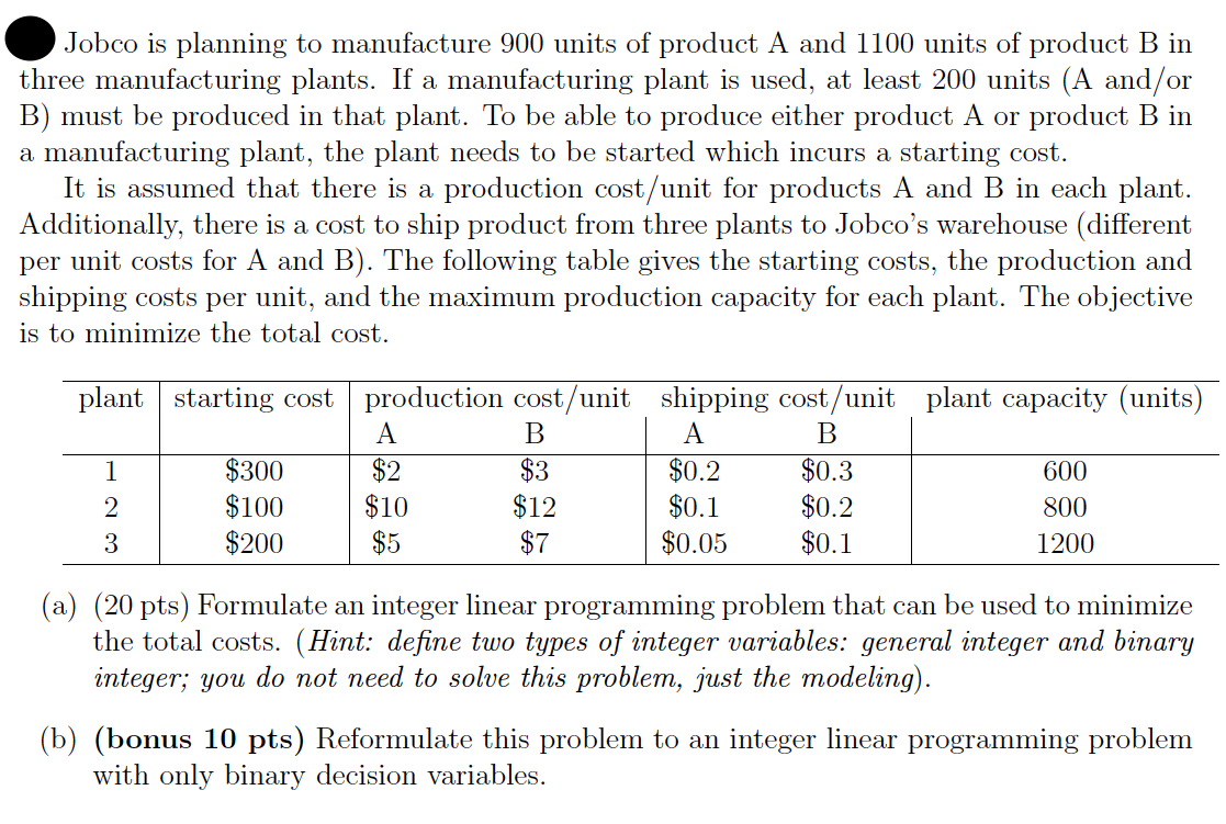 Solved Jobco is planning to manufacture 900 units of product | Chegg.com