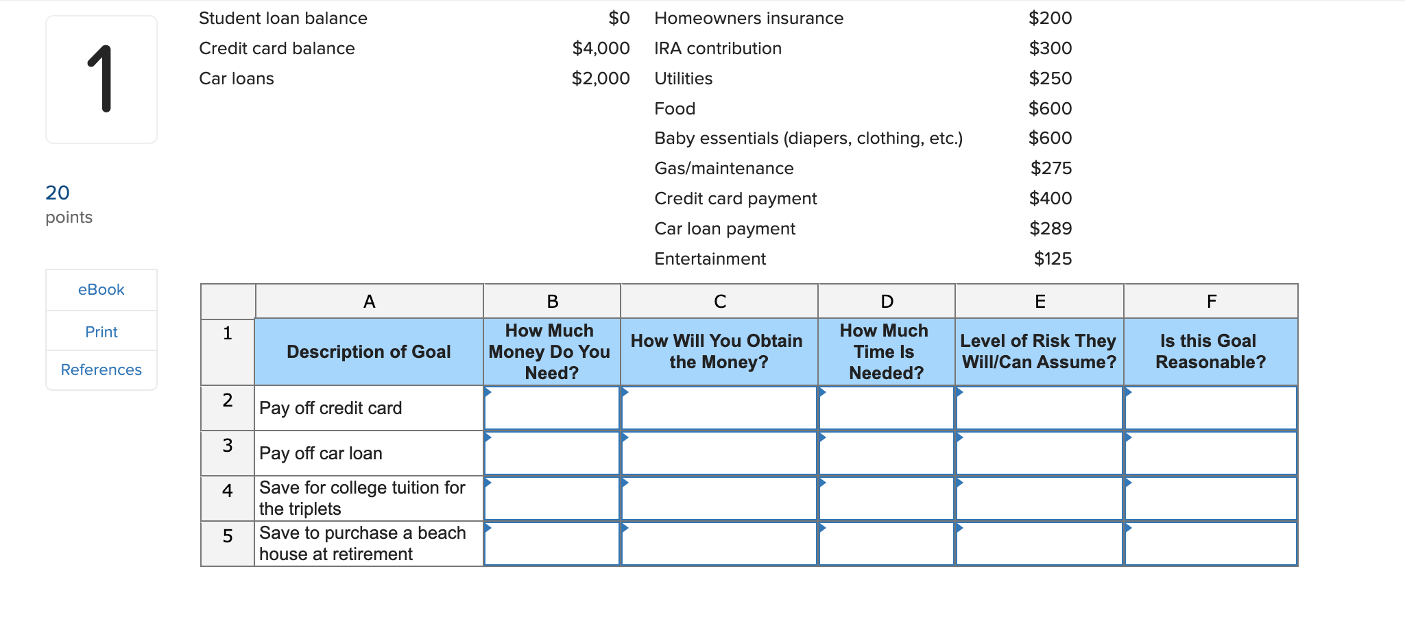 Solved 55. Investment Objectives The triplets are now three | Chegg.com