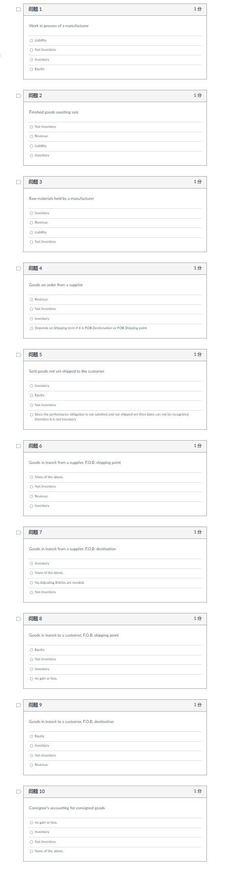 Solved Review the following items and decide if each should | Chegg.com