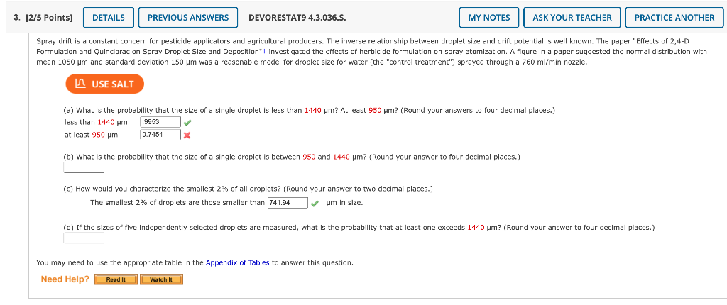 Solved 3. [2/5 Points] DETAILS PREVIOUS ANSWERS DEVORESTAT9 | Chegg.com