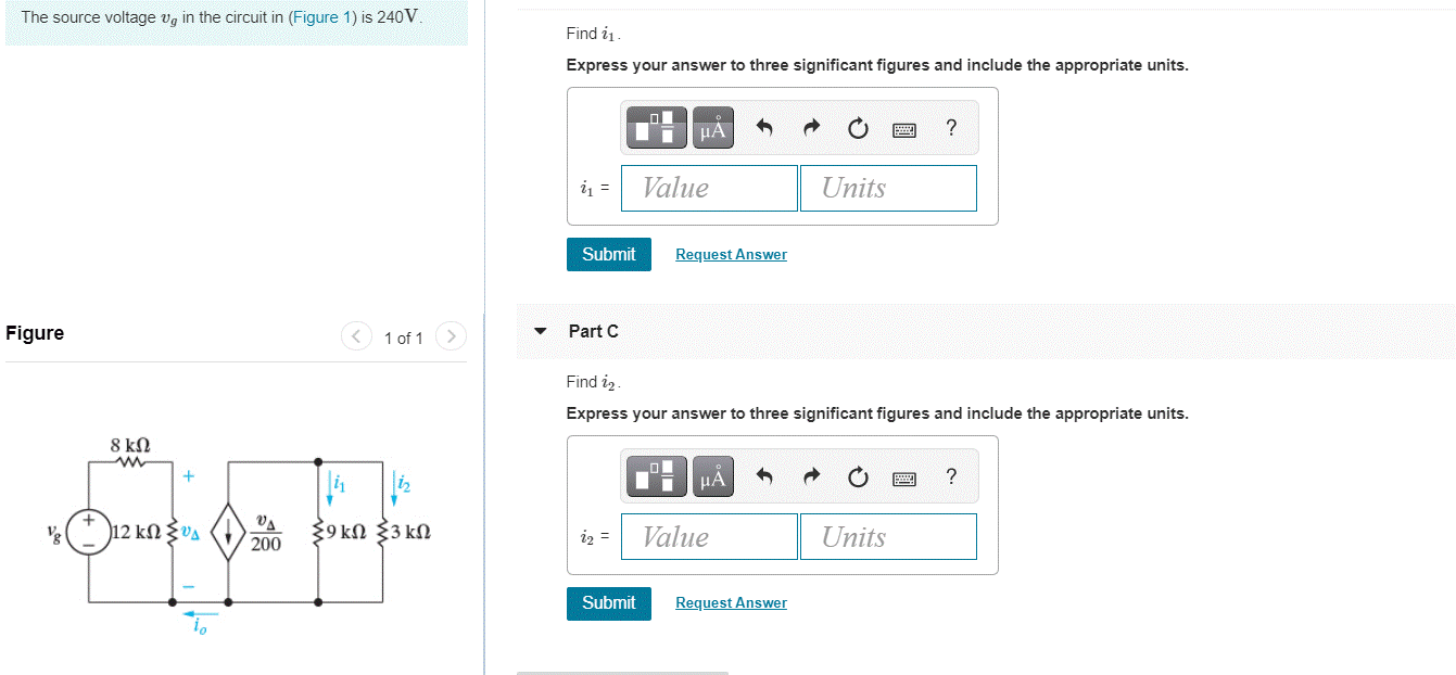 Solved The source voltage vg in the circuit in (Figure 1) is | Chegg.com