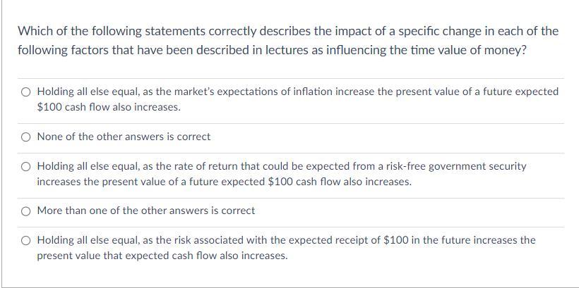 Solved Which of the following statements correctly describes | Chegg.com