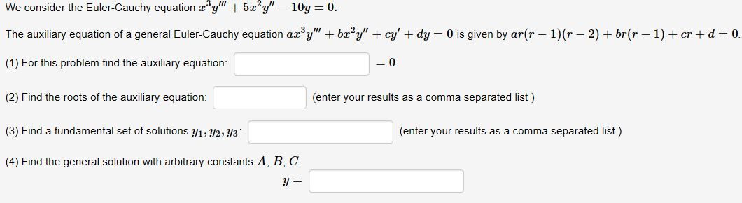 Solved We consider the Euler-Cauchy equation | Chegg.com