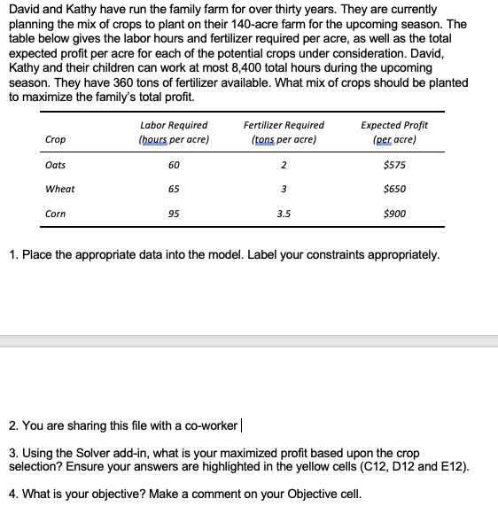 Solved PLEASE SHOW ME HOW TO DO THIS IN EXCEL. I WOULD ALSO | Chegg.com