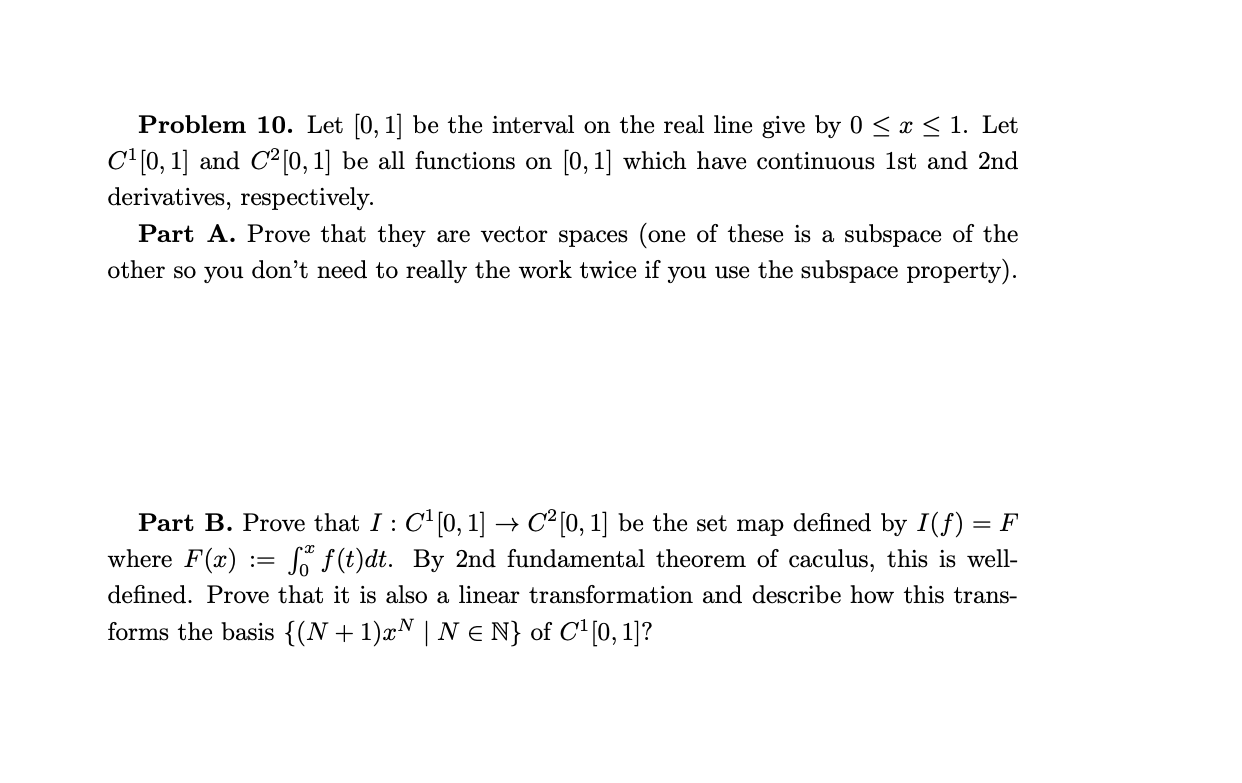 Solved Problem 10. Let [0,1] be the interval on the real | Chegg.com