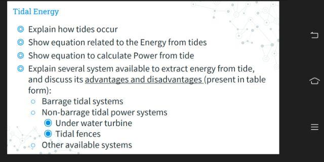 Solved Tidal Energy Explain how tides occur Show equation | Chegg.com